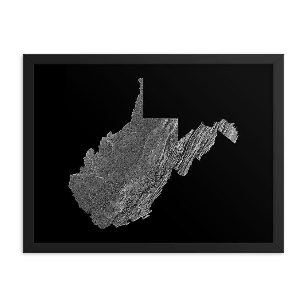 West Virginia Topographic Map Map Art Print West Virginia Gift ...