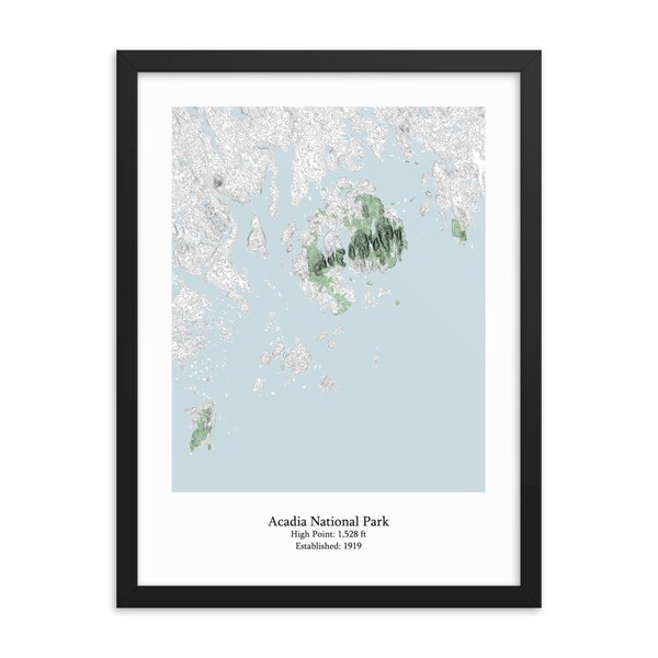 Topographic Map Acadia National Park - Etsy