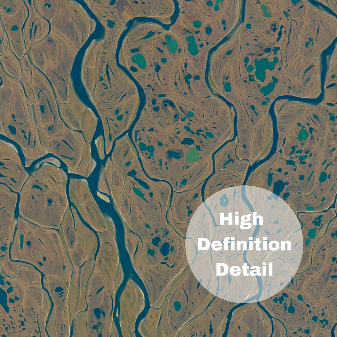River Delta Satellite Imagery Poster, Art Print of River Streams ...