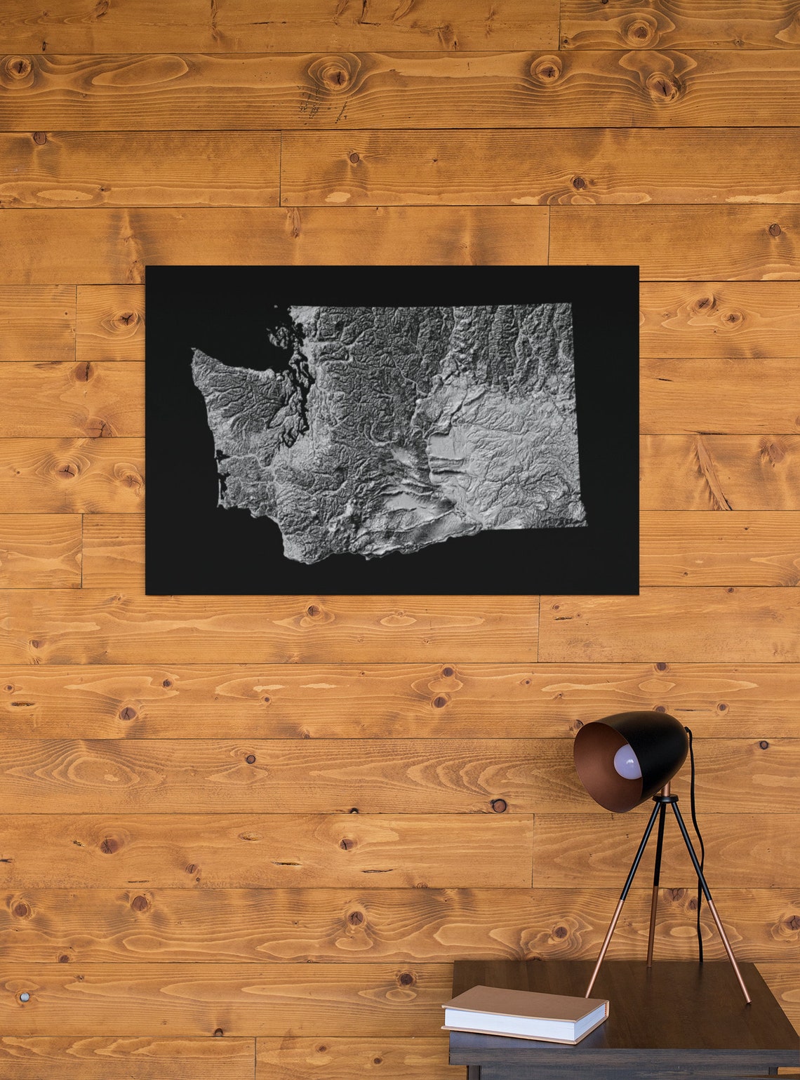 Washington Topographic Map Map Art Print Washington Gift Elevation Map ...