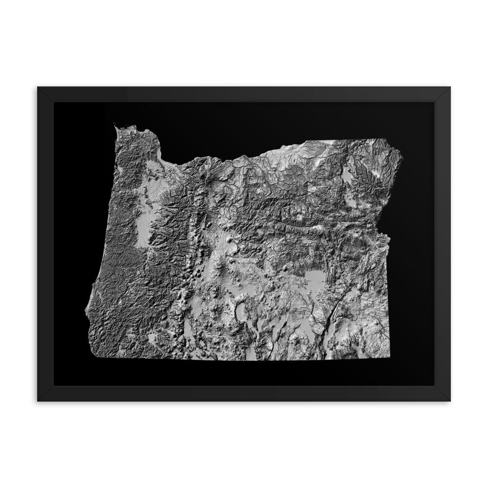 Oregon Topographic Map Map Art Print Oregon Gift Elevation Map ...