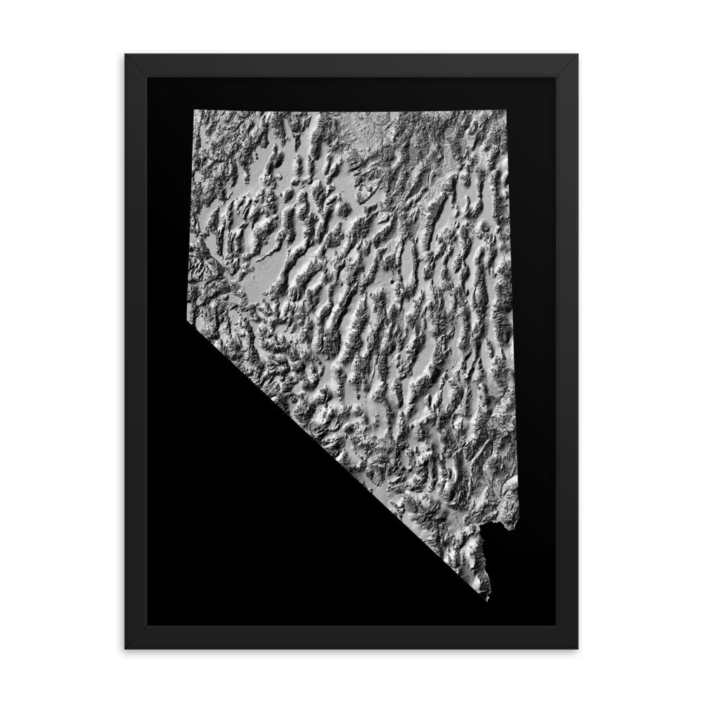 Nevada Topographic Map Map Art Print Nevada Gift - Etsy