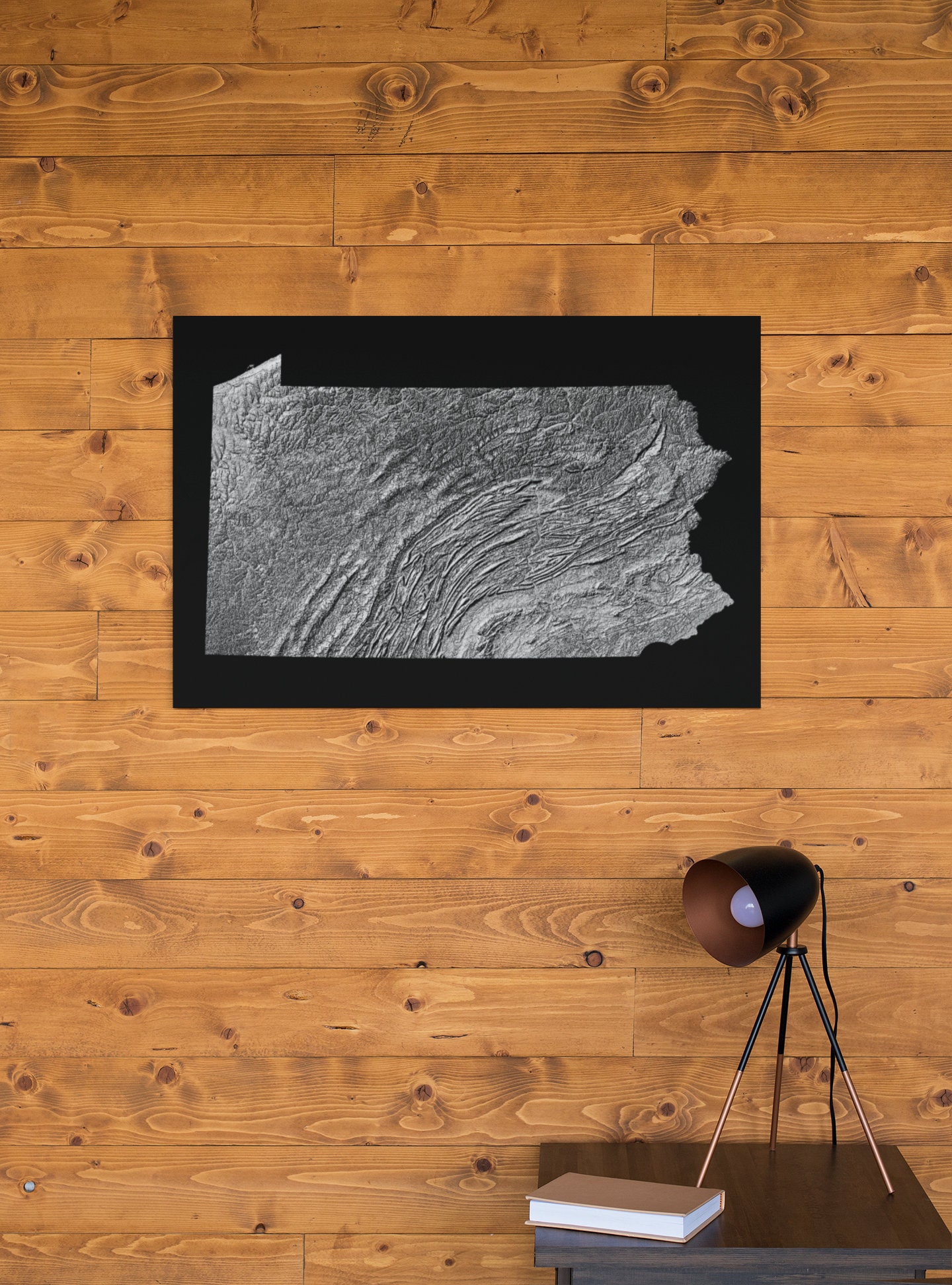 Pennsylvania Topographic Map Map Art Print Pennsylvania Gift Elevation ...