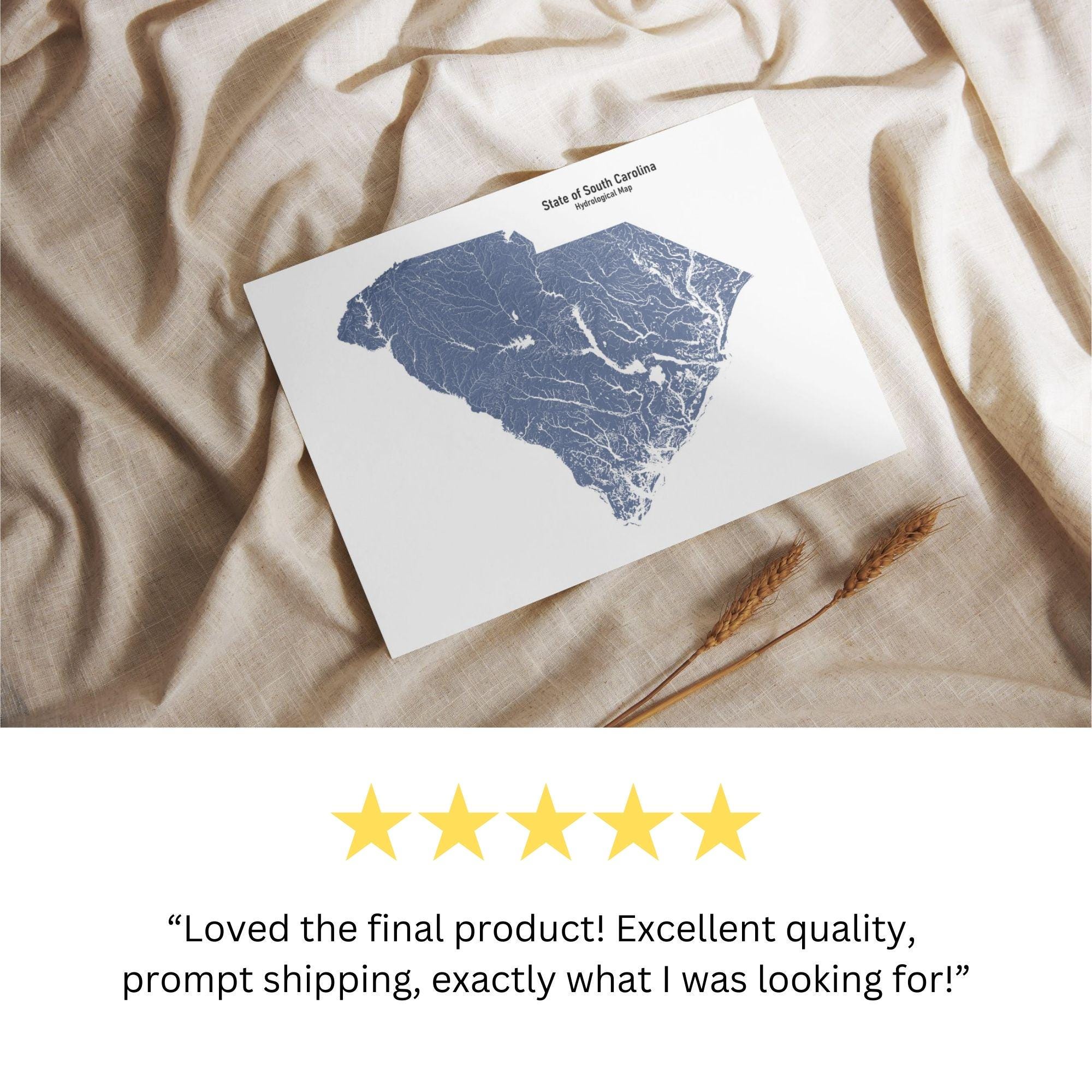 South Carolina Hydrology Map of South Carolina Rivers and Lakes Wall ...