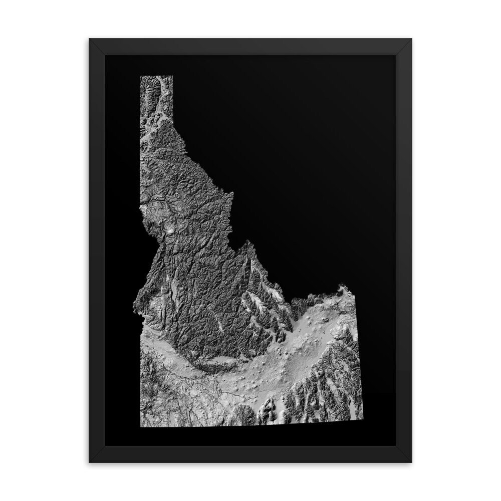 Idaho Topographic Map Map Art Print Idaho Gift Elevation Map ...
