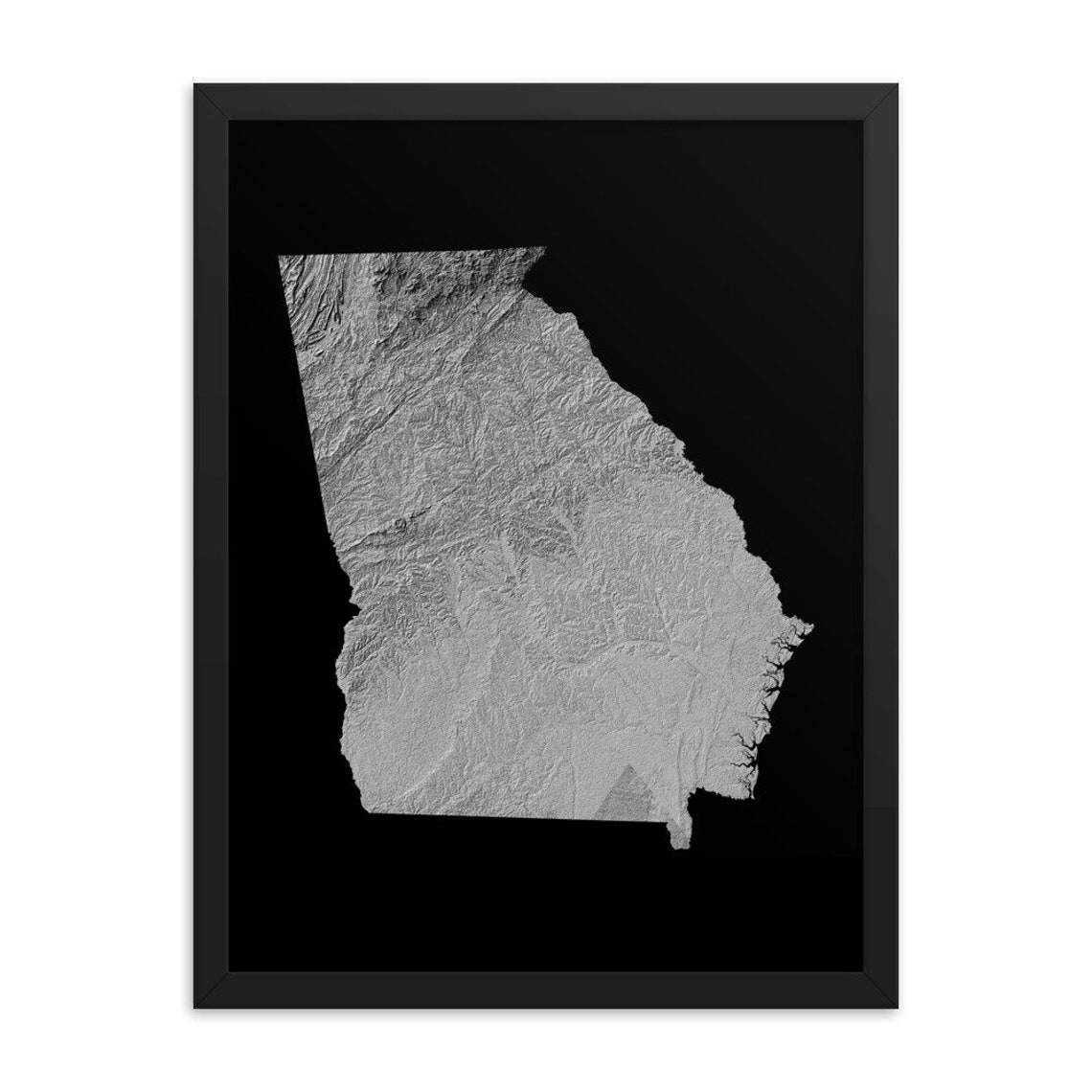 Georgia Topographic Map Map Art Print Georgia Gift Elevation Map ...