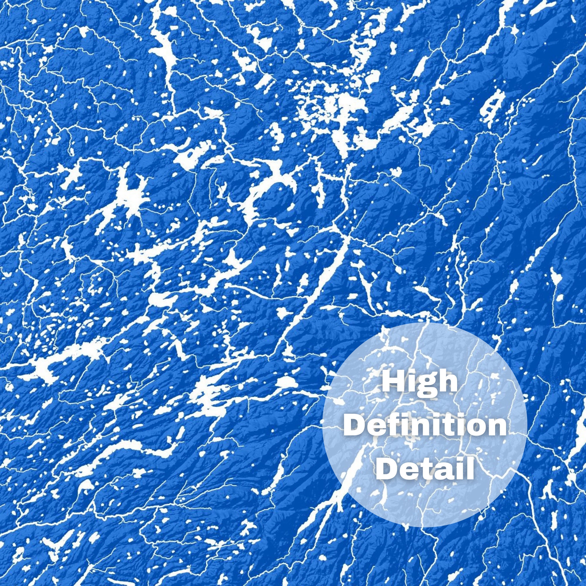 Hydrology Map Washington Wall Art Map Art Print Rivers and Lakes Art ...