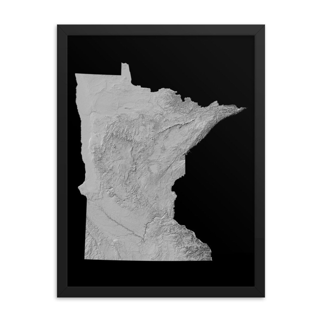 Minnesota Topographic Map Map Art Print Minnesota Gift Elevation Map ...