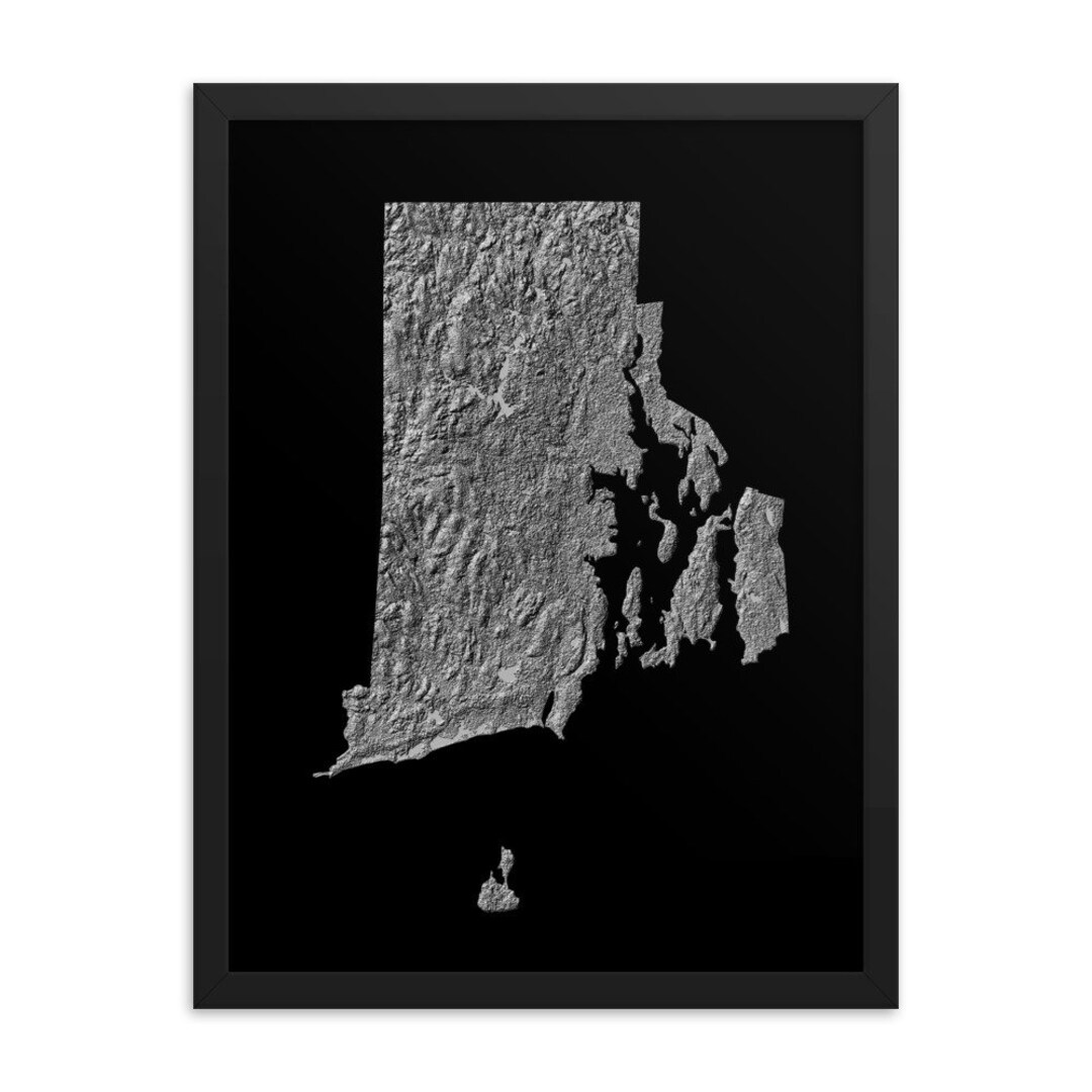 Rhode Island Topographic Map Map Art Print Rhode Island Gift Elevation ...