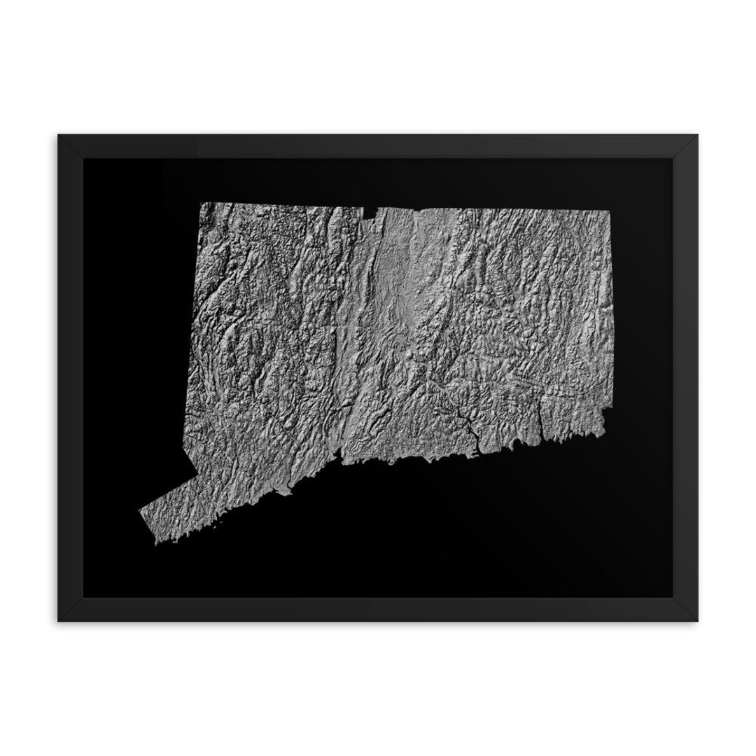 Connecticut Topographic Map Map Art Print Connecticut Gift Elevation ...