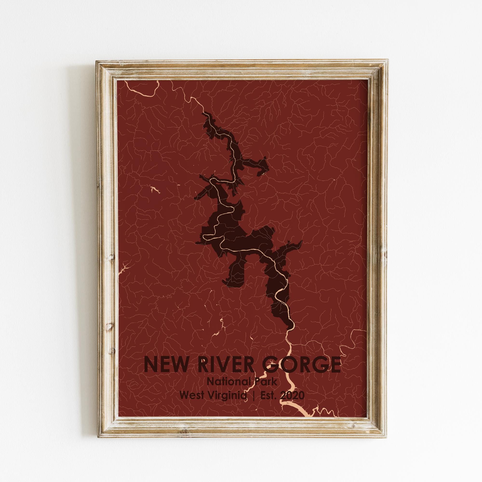 New River Gorge National Park Map, Traveler Gift, New River Gorge NP ...