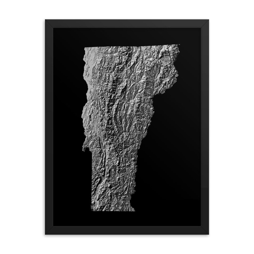 Vermont Topographic Map Map Art Print Vermont Gift Elevation Map ...