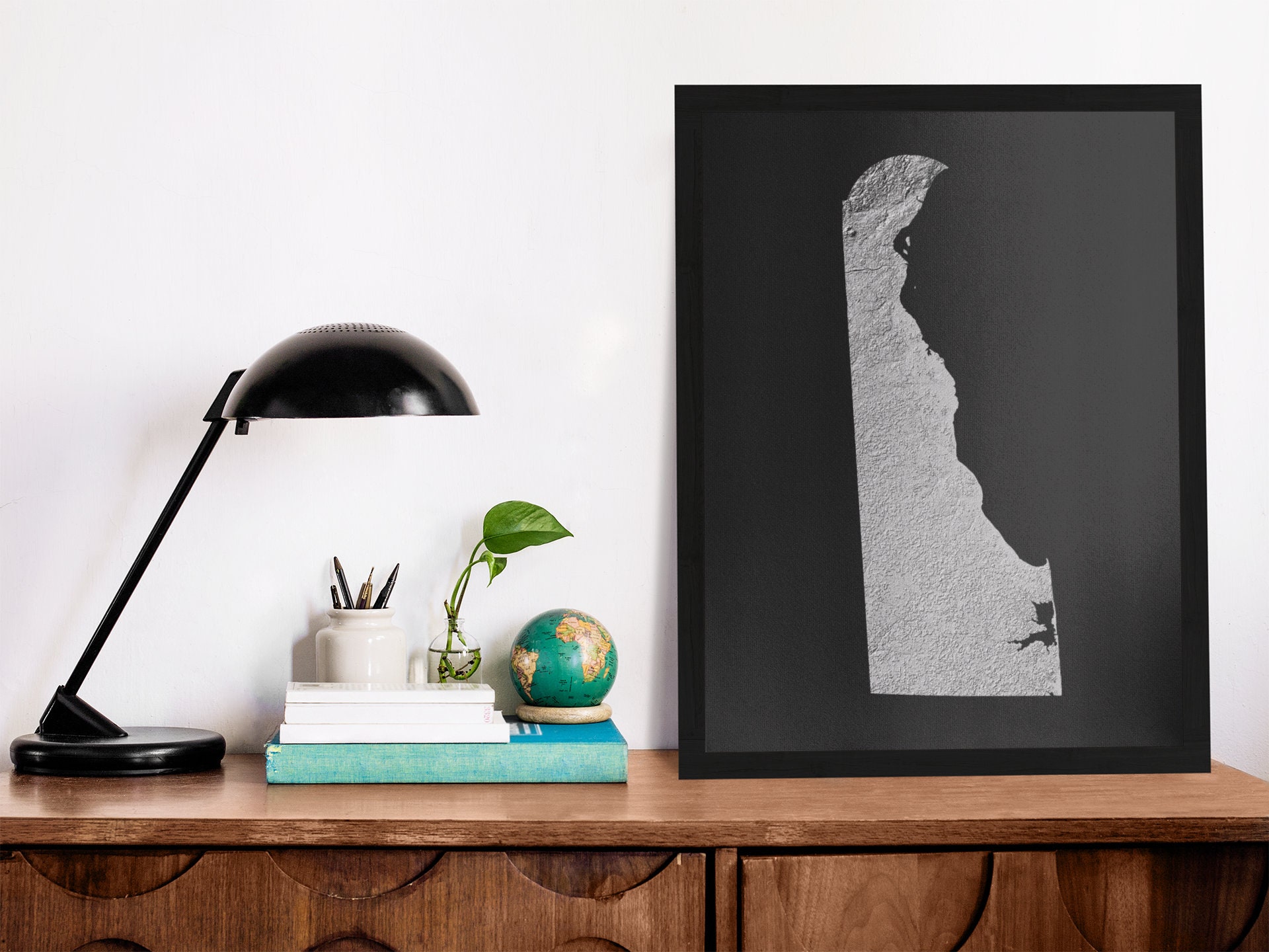 Delaware Topographic Map Map Art Print Delaware Gift Elevation Map ...