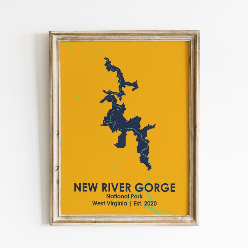 New River Gorge National Park Map, Traveler Gift, New River Gorge NP ...