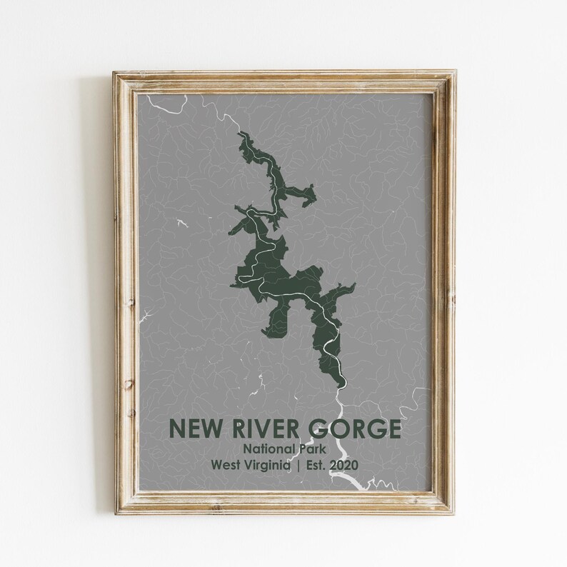 New River Gorge National Park Map, Traveler Gift, New River Gorge NP ...