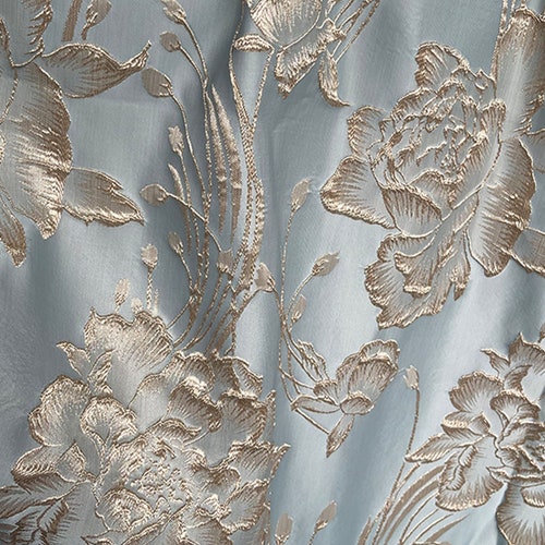 Gorgeous Gold Embroidered Jacquard Fabric Embossed Floral - Etsy