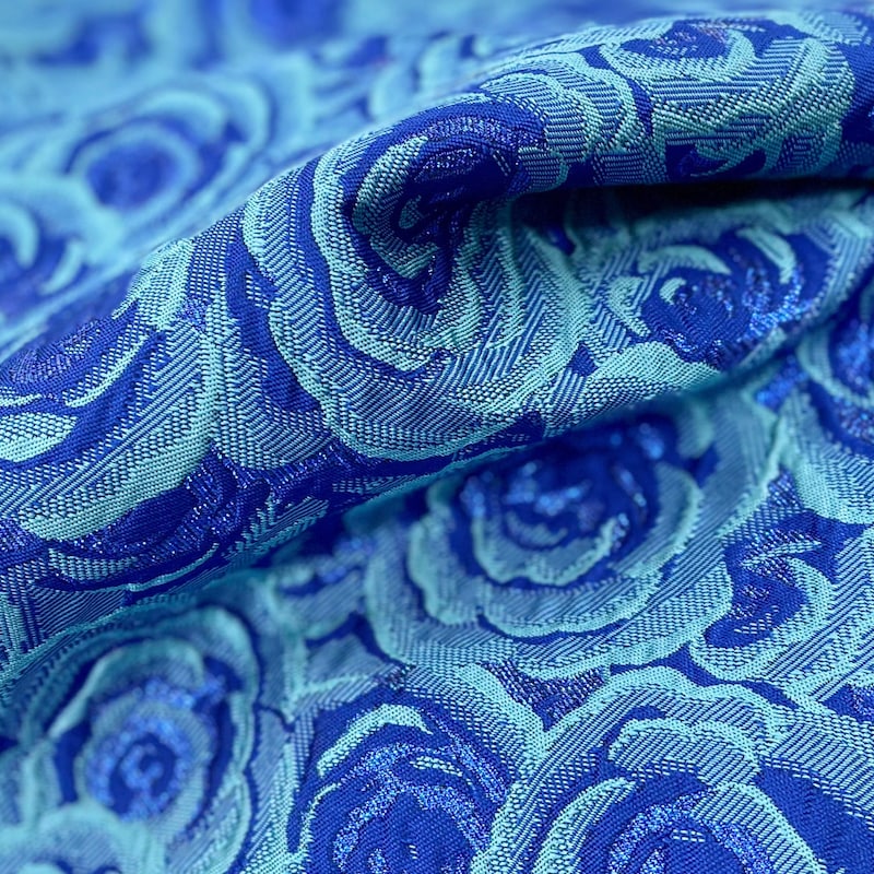 Blue Damask Fabric - Etsy