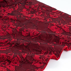 Red Embossed Jacquard Fabric, Exquisite Double Side Brocade,damask ...