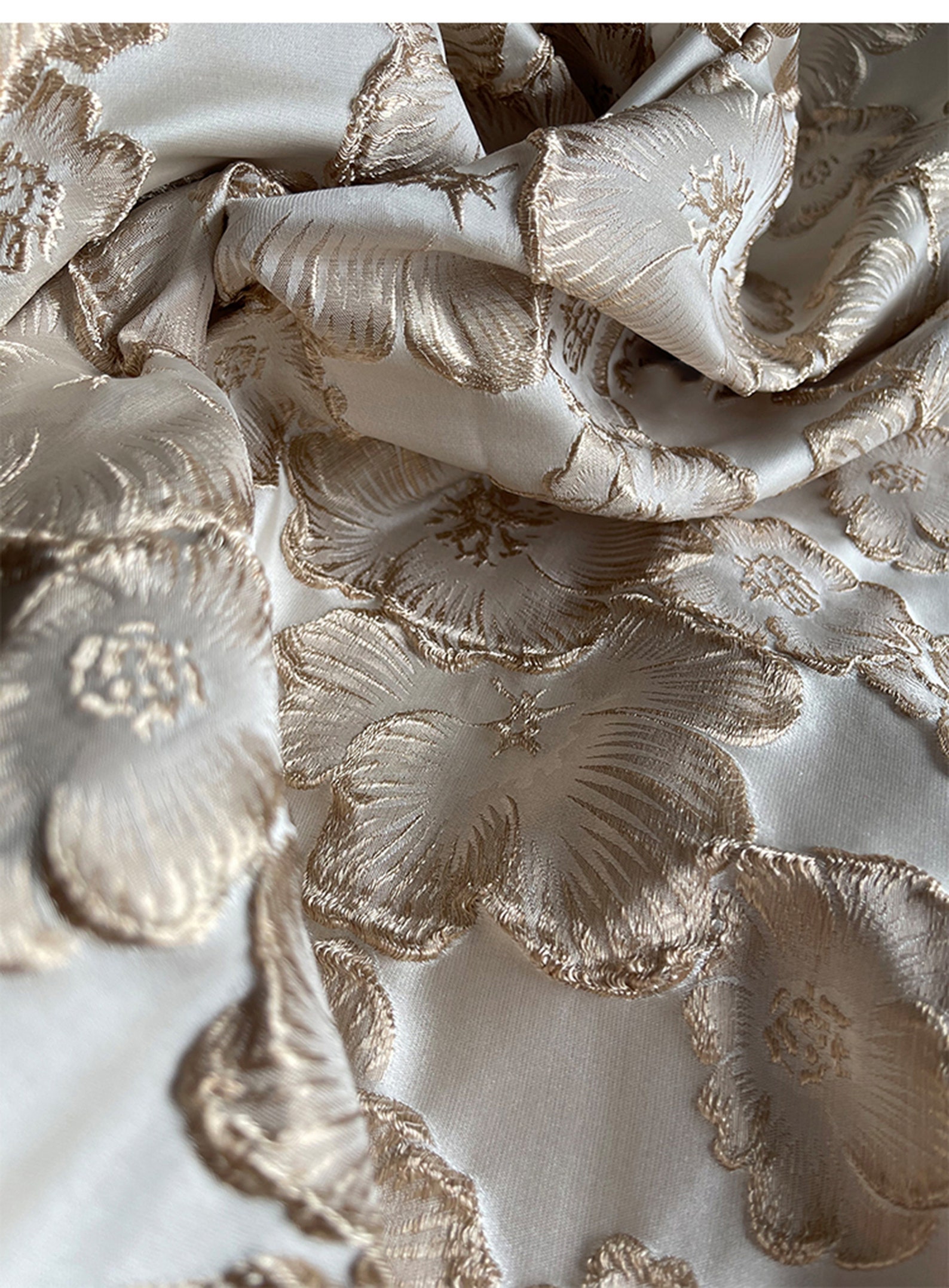 Gorgeous Gold Embroidered Jacquard Fabric Embossed Floral - Etsy