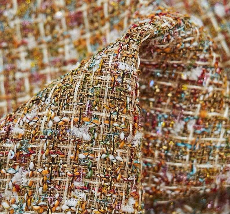 Luxury Tweed Fabric by the Yard, Wool Tweed Bouclefabric for Suit Coat ...