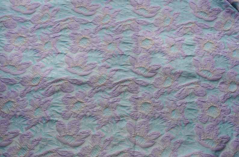 Lilac Blossming Jacquard Fabric Embossed Floral Damask - Etsy