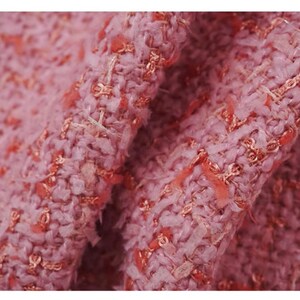Pink Tweed Fabric,tweed Boucle Fabric With Tassel for Suit Coat, Dress ...