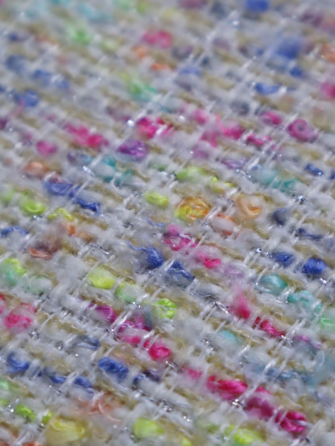 Rainbow Colorblock Tweed Fabric, Wool Tweed Boucle Fabric for Suit Coat ...