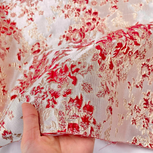 Red and Gold Upholstery Fabric - Etsy