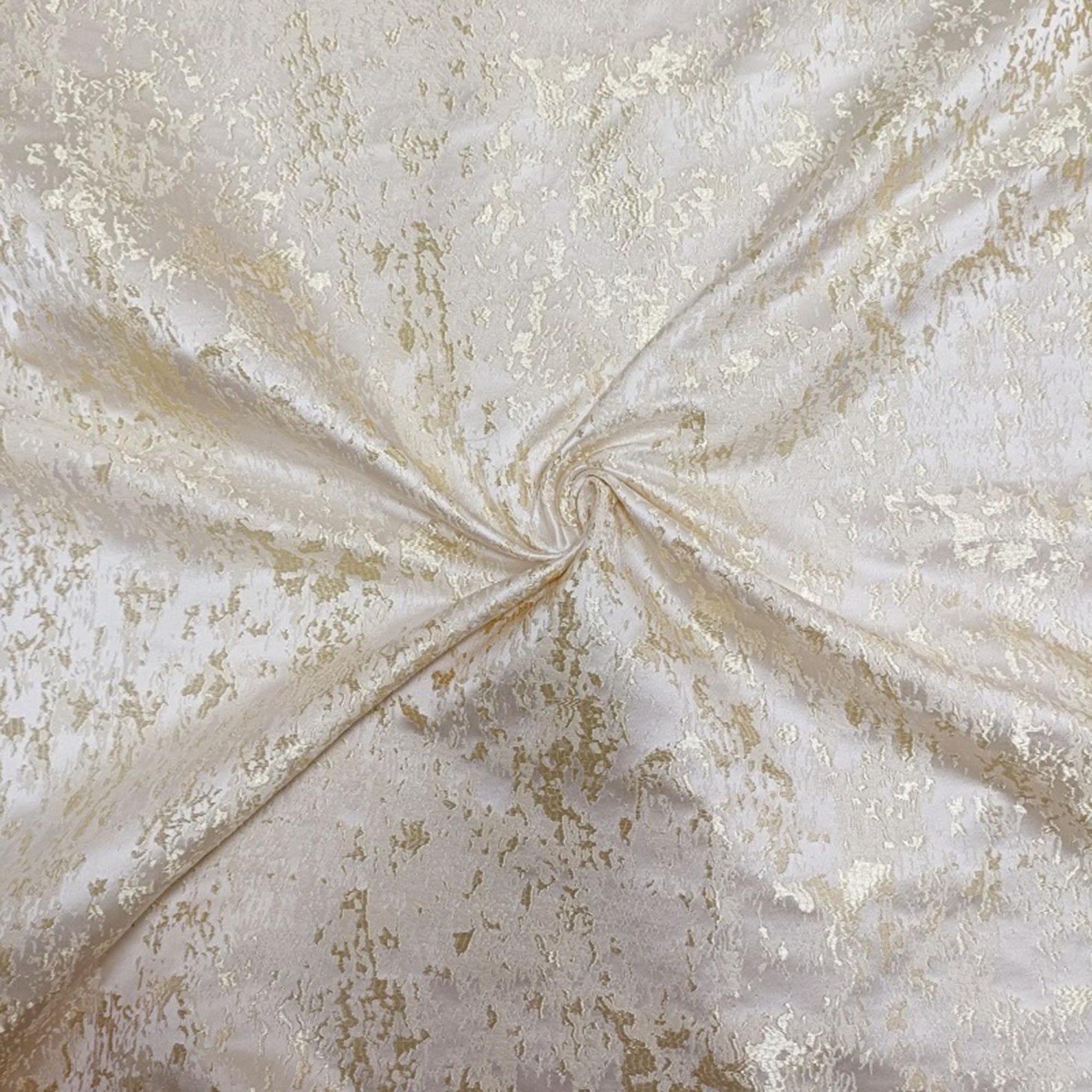 Stunning Gold Jacquard Fabric, Textured Embossed Brocade, Golden ...