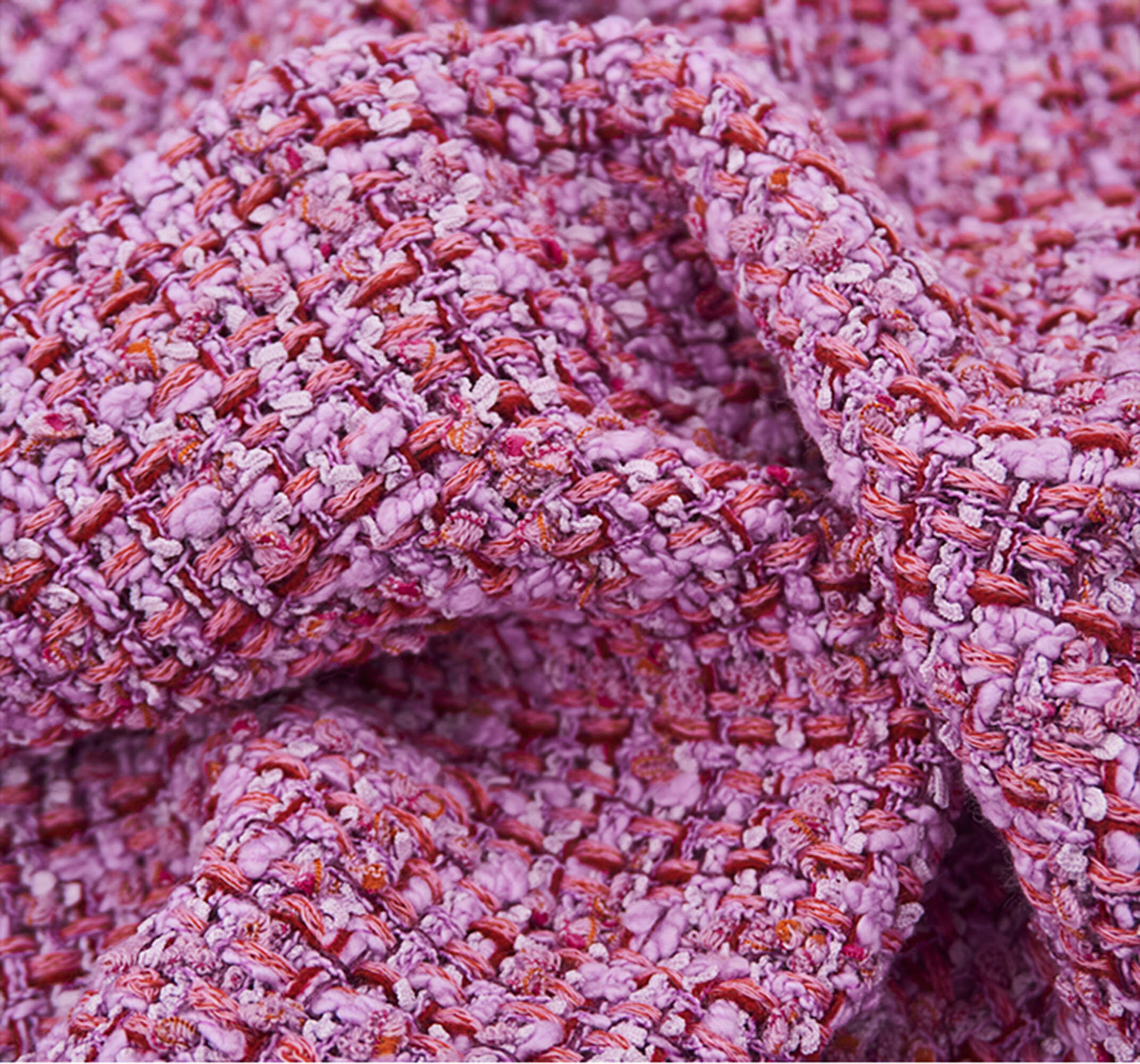 Colorful Pink Tweed Fabric Woollen Fabricfabric Tweed Boucle - Etsy