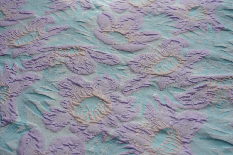 Lilac Blossming Jacquard Fabric Embossed Floral Damask - Etsy