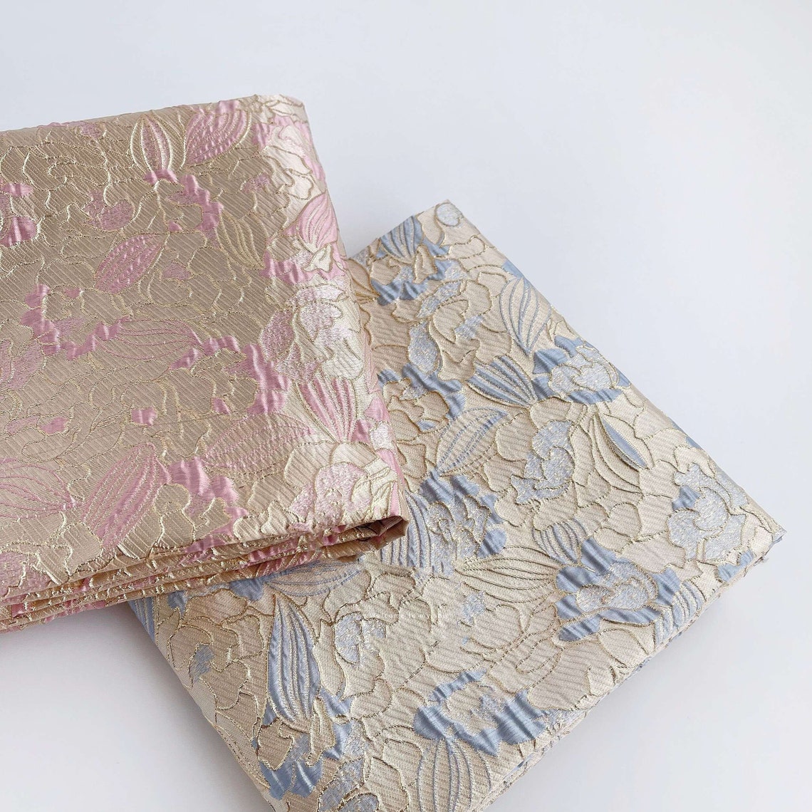 Elegant Gold Jacquard Fabric Embossed Flower Brocade - Etsy