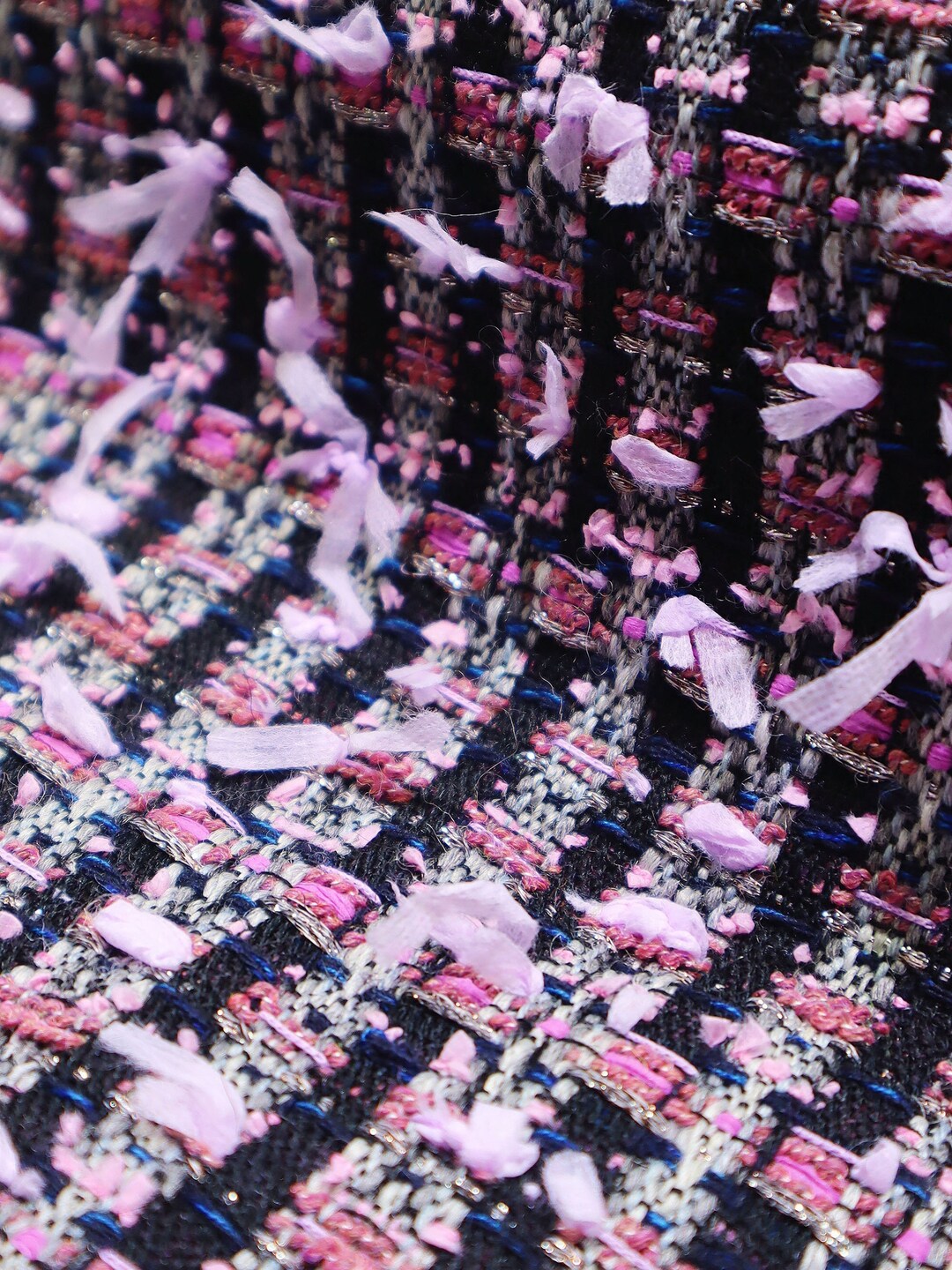 Pink Tweed Fabric, Colorblock Wool Tweed Boucle Fabric for Suit Coat ...