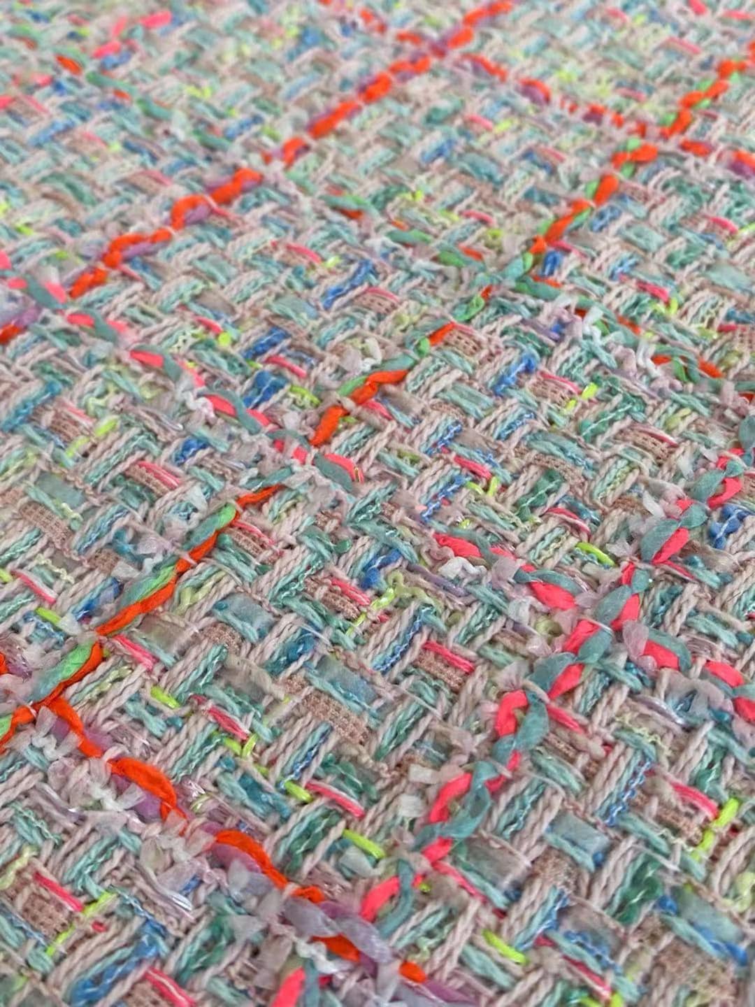 Colorful Check Tweed Fabric, Spring Tweed Fabric for Suit Coat, Dress ...