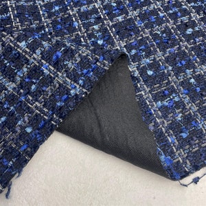 Royal Blue Tweed Fabric, Woollen Tweed Fabric, Blended Fabric for Suit ...