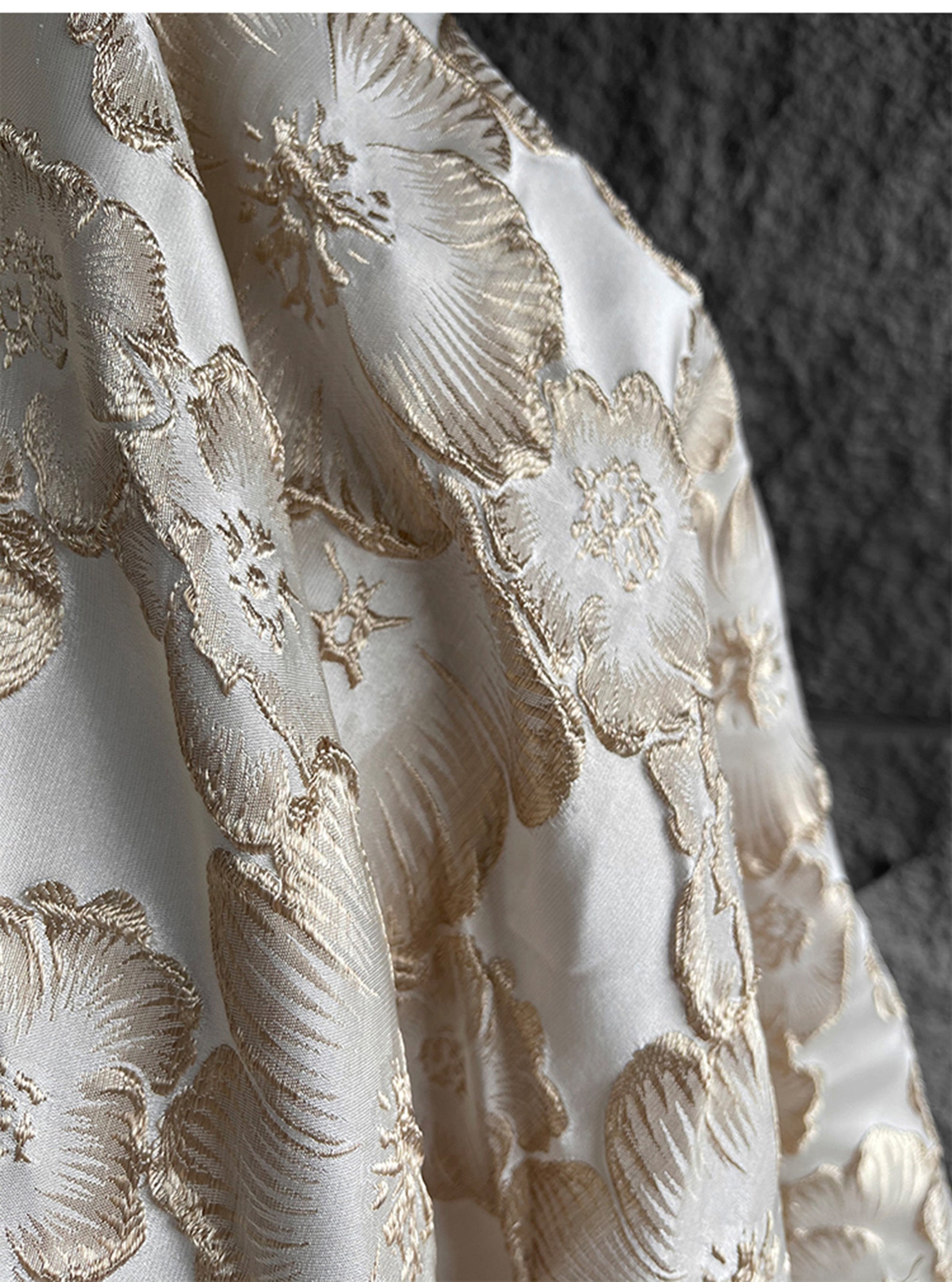 Gorgeous Gold Embroidered Jacquard Fabric Embossed Floral - Etsy