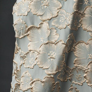 Gorgeous Gold Embroidered Jacquard Fabric, Embossed Floral Damask ...