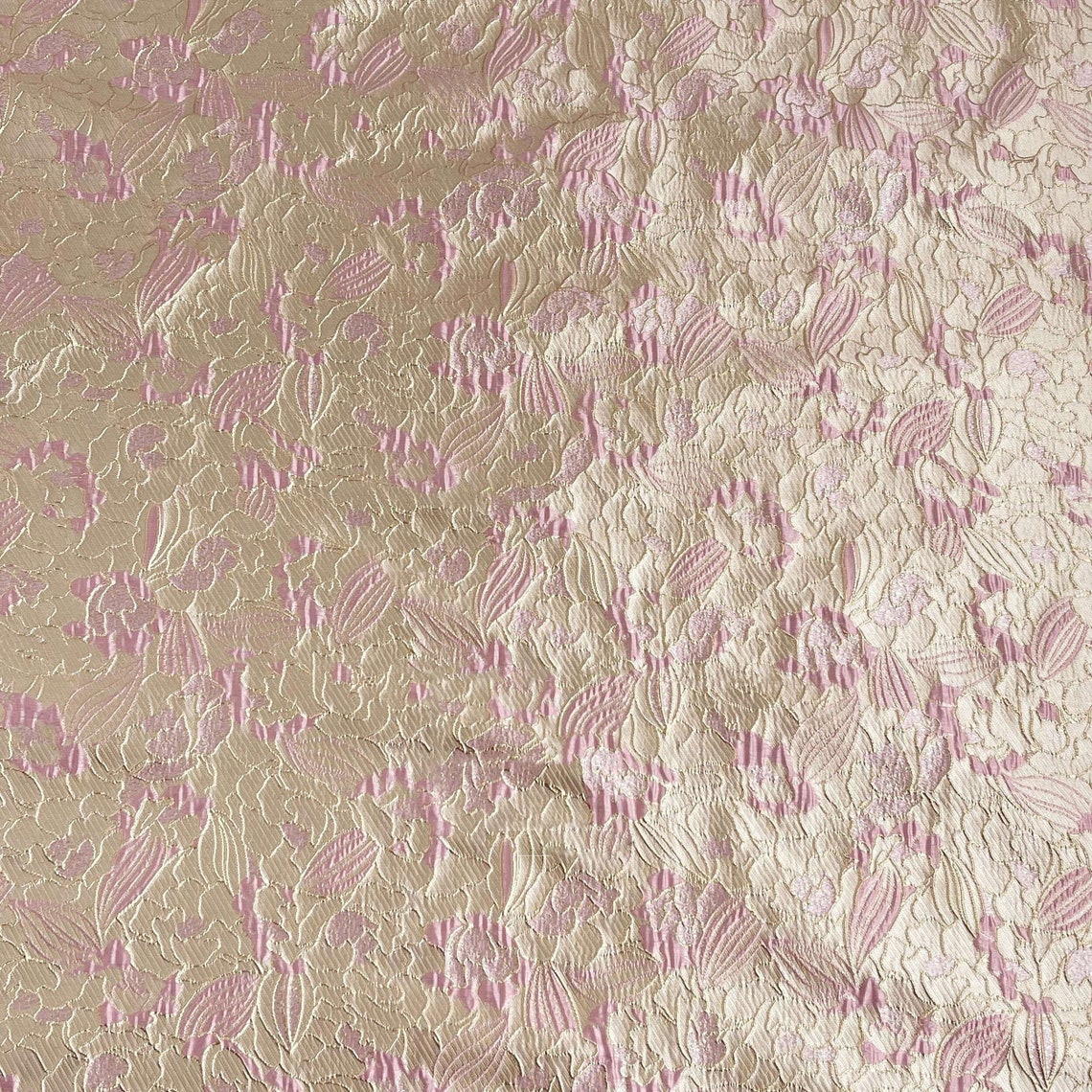 Elegant Gold Jacquard Fabric Embossed Flower Brocade - Etsy