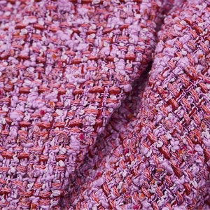 Colorful Pink Tweed Fabric, Woollen Fabricfabric, Tweed Boucle Fabric ...