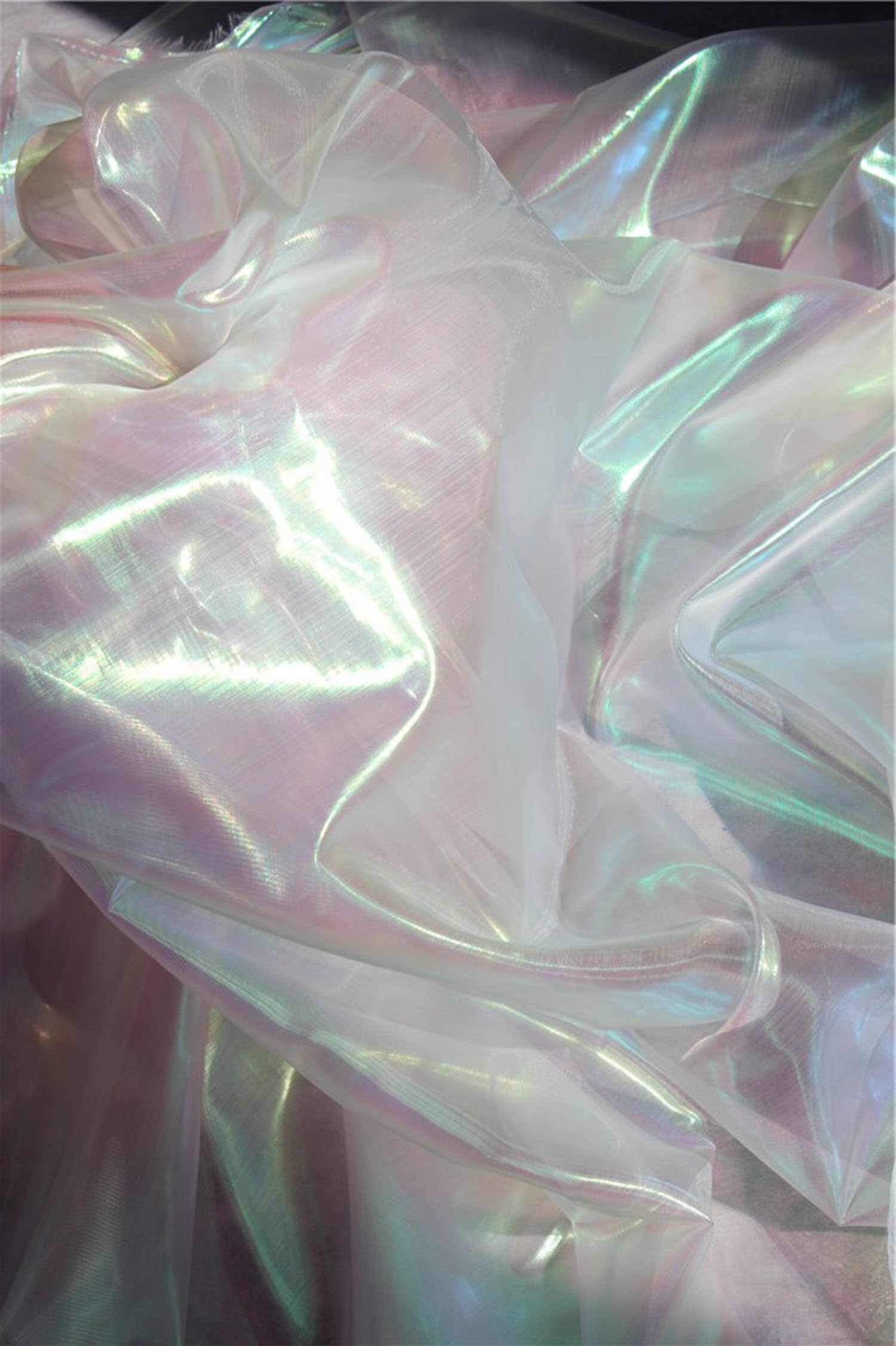 Symphony Laser Gauze Holographic Lace Fabric Transparent Perspective ...