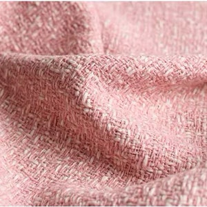 Pale Pink Tweed Fabric, Lovely Wool Tweed Boucle Fabric for Suit Coat ...