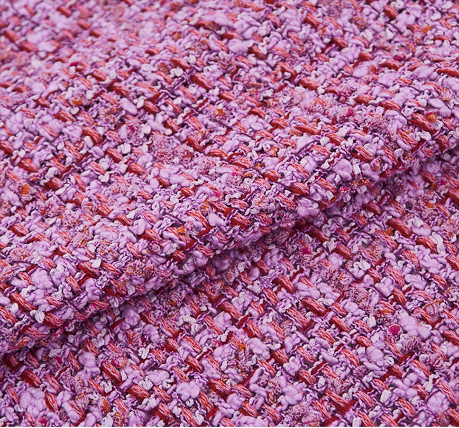 Colorful Pink Tweed Fabric, Woollen Fabricfabric, Tweed Boucle Fabric ...