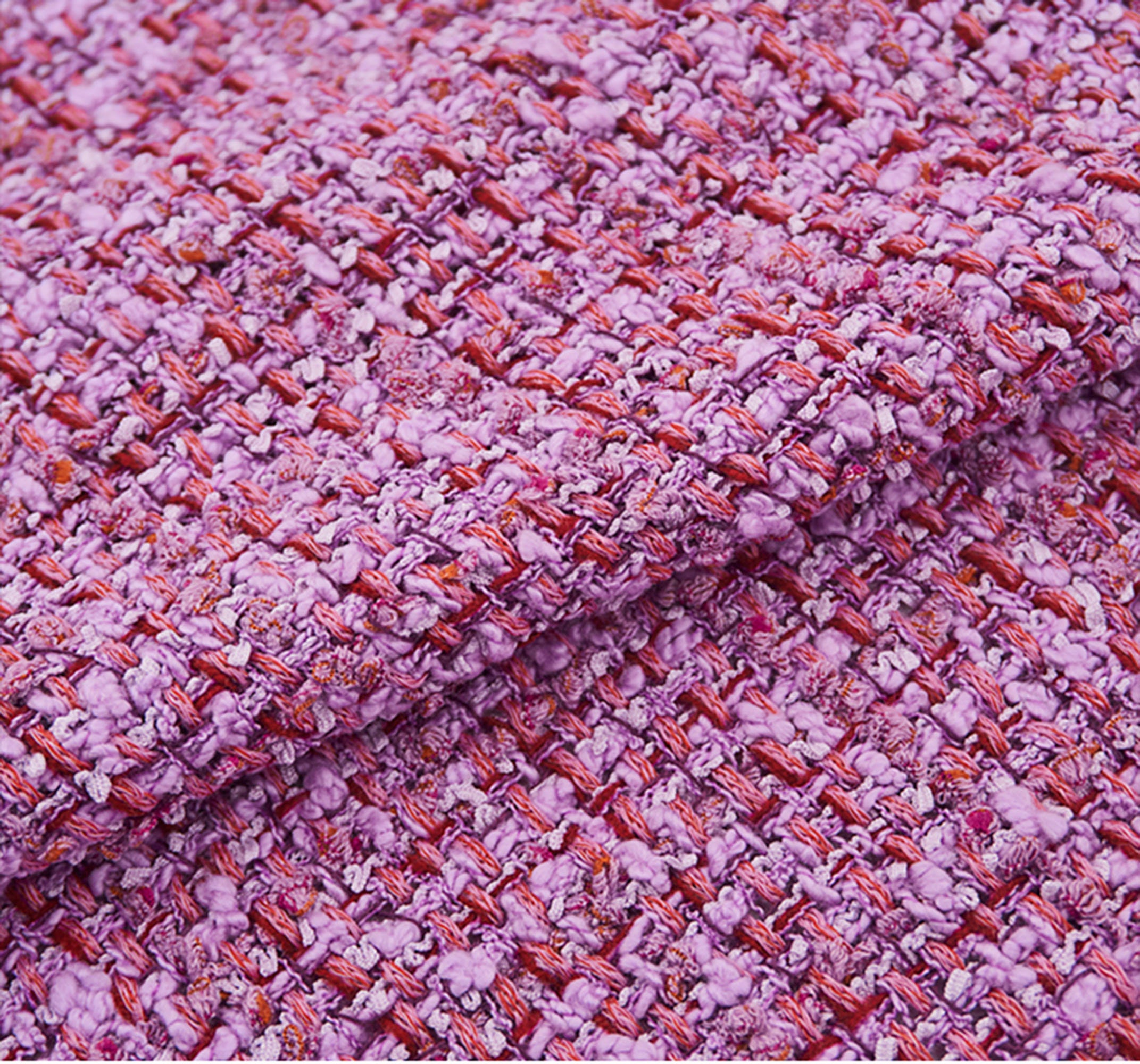 Colorful Pink Tweed Fabric Woollen Fabricfabric Tweed Boucle - Etsy
