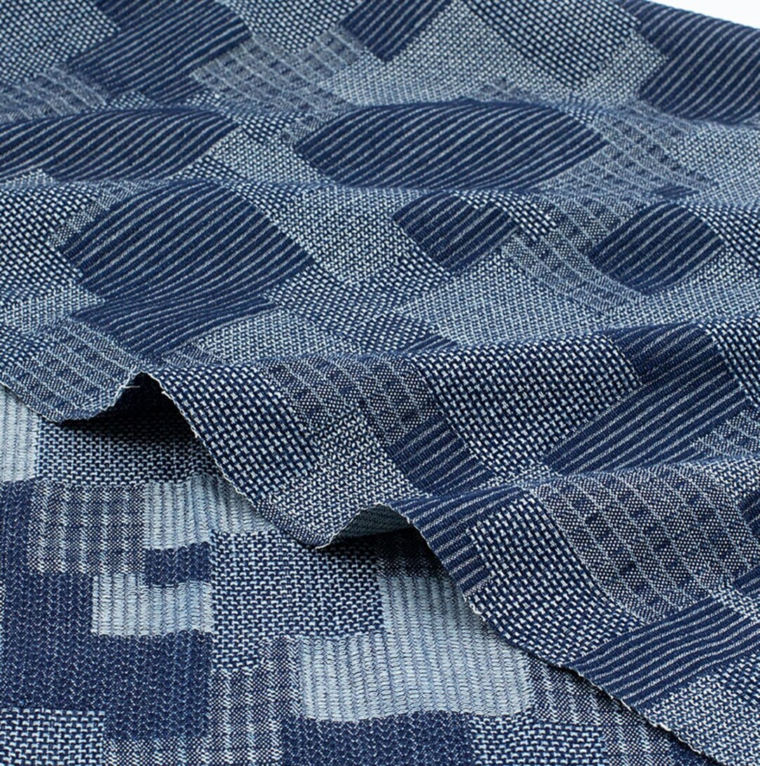 Vintage Patchwork Denim Jacquard Fabric, Cotton Denim for Jeans ...
