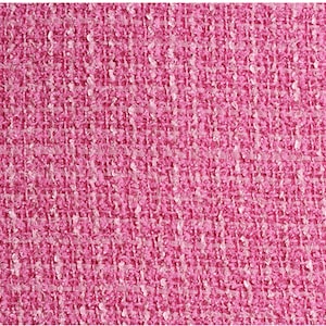Fushia Tweed Boucle Fabric, Woven Bright Color Dense Tweed Fabric for ...