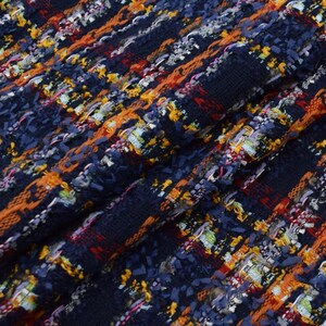 Royal Blue Tweed Fabric by the Yard, Woven Wool Tweed Boucle Fabric for ...