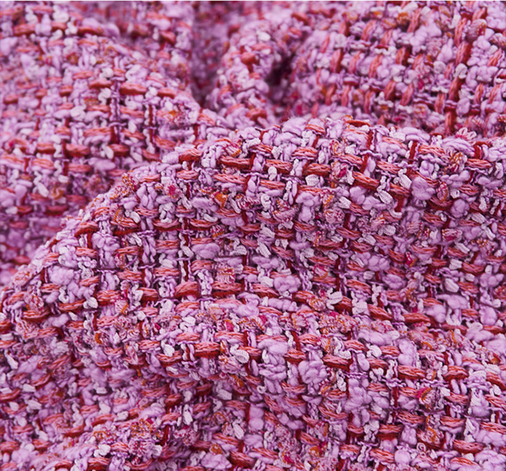 Colorful Pink Tweed Fabric Woollen Fabricfabric Tweed Boucle - Etsy