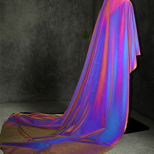 Colorful Reflective Laser Holographic Fabric Illusion Hologram Fabric ...