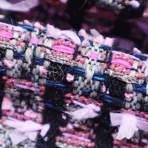 Pink Tweed Fabric, Colorblock Wool Tweed Boucle Fabric for Suit Coat ...