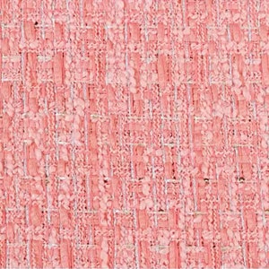 Orange Pink Tweed Fabric, Sequins Tweed Boucle Fabric With Sliver Yarn ...